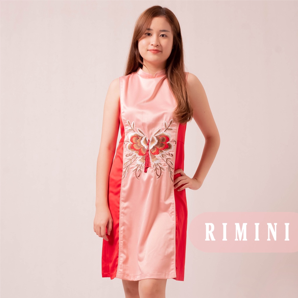 Jual RIMINI- Dress Wanita Pesta Satin Premium Cheongsam Shanghai S-XL ...
