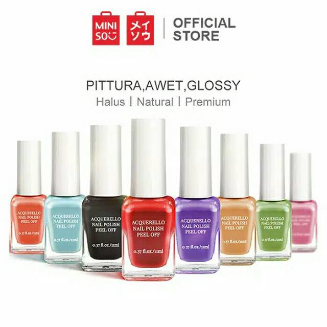 Jual Miniso Kutek Peel Off Acquerello Peel Off Nail Polish / 2 Kutek ...
