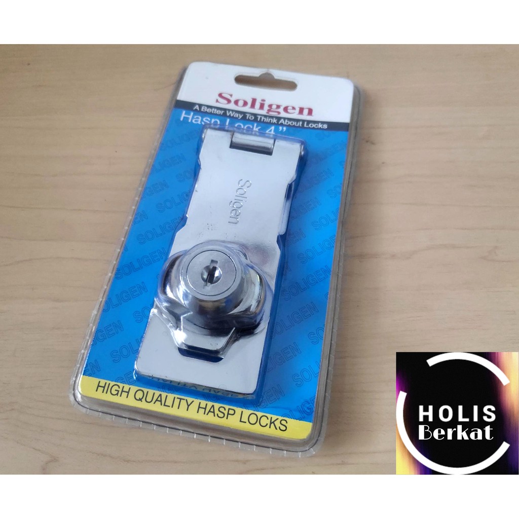 Jual Kunci Haps Lock / Overpall + Gembok Kunci 4 inch SOLIGEN | Shopee ...