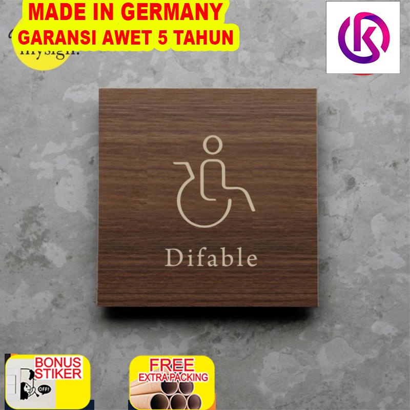 Jual Murah Difabel Toilet Sign Board Kayu Print Signage Label Nama ...