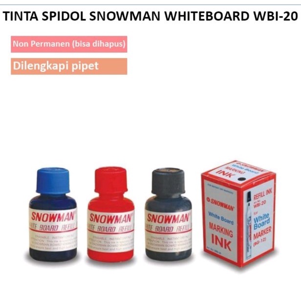 Jual SNOWMAN - Tinta Spidol Snowman WhiteBoard WBI-20 / Snowman ...