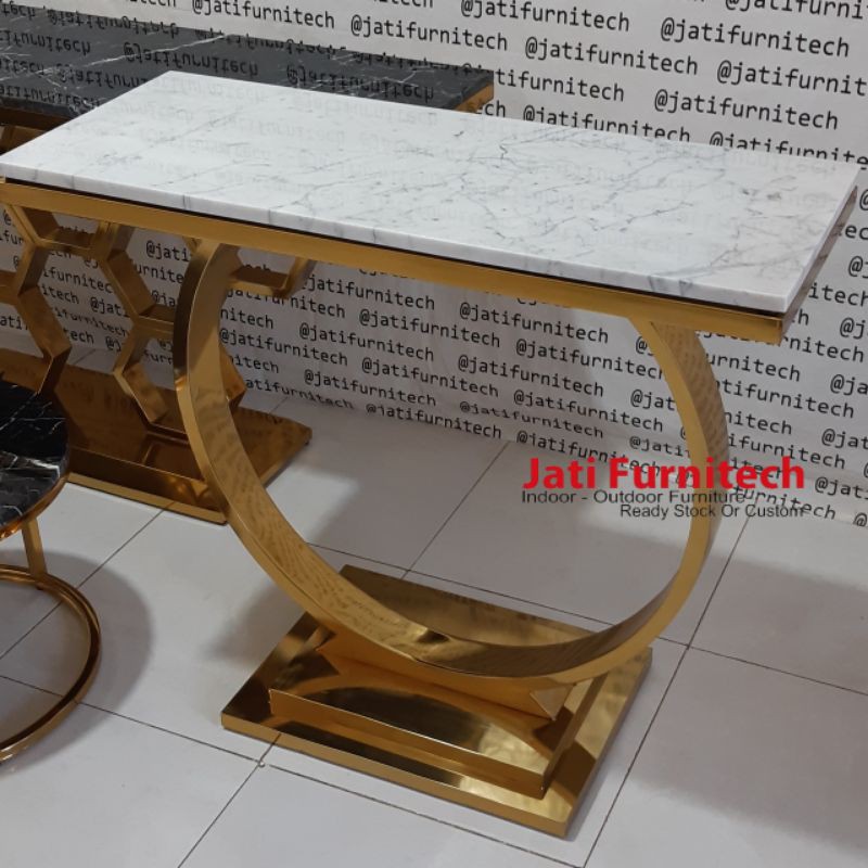 Jual Console Table Stainless Gold // Meja Hias | Shopee Indonesia