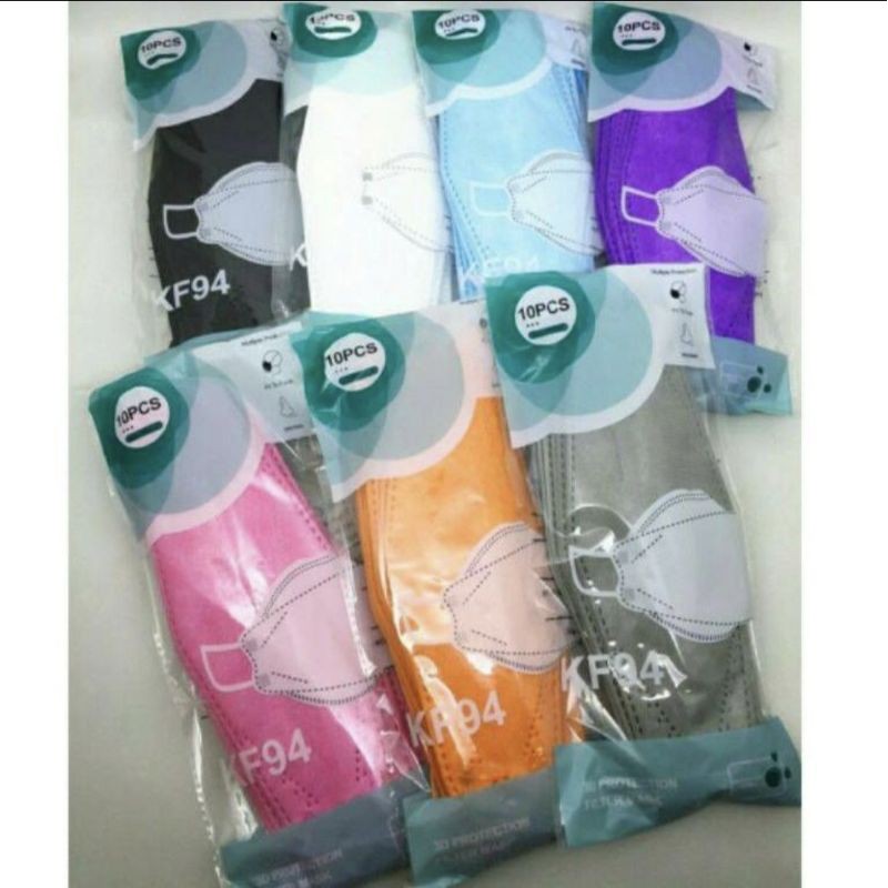 Jual MASKER WARNA KF94 4PLY 3D PROTECTION FILER MASK KOREA ISI 10 PCS ...