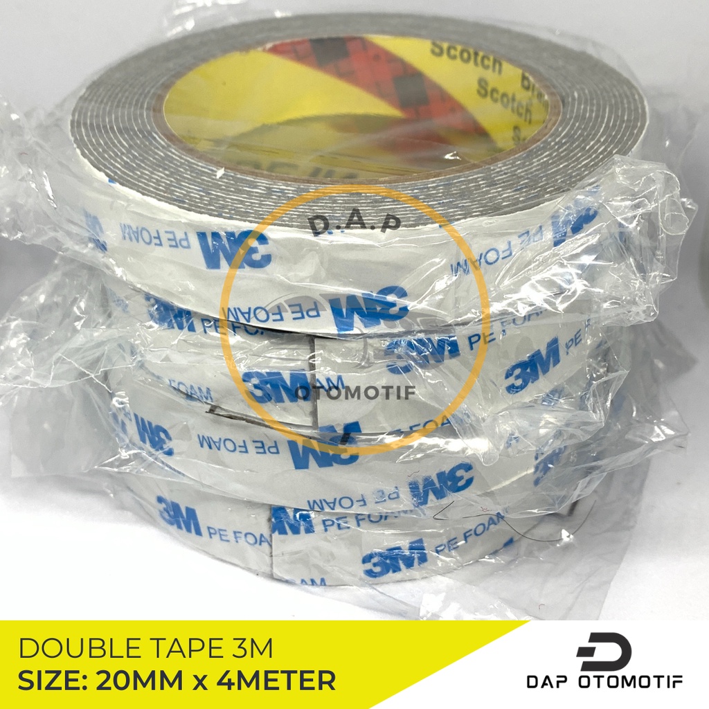 Jual Isolasi Double Tape 3M 20mm X 4m PE Foam Daya Rekat Kuat | Shopee Indonesia