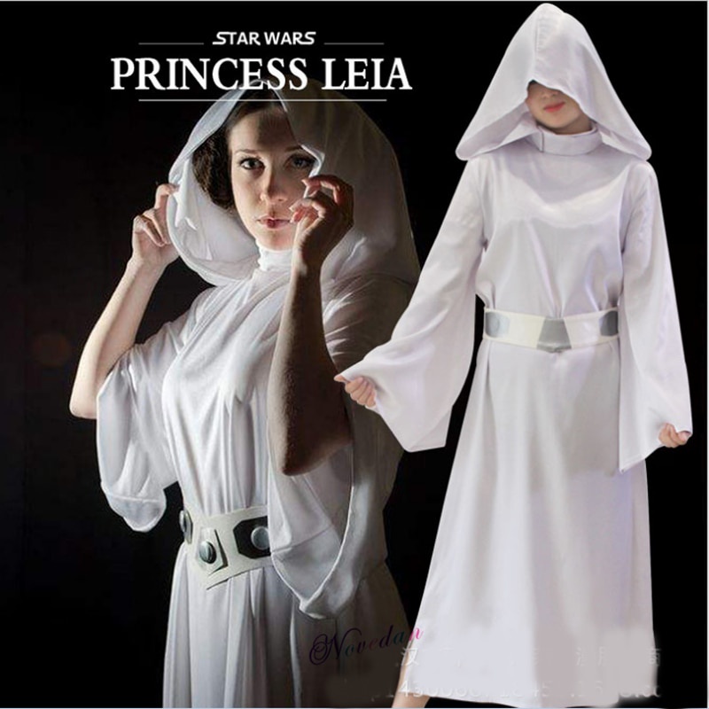 Jual PreOrder Princess Leia Slave Cosplay Costume White Long Dress Robe Gown Sets Purim Carnival ...