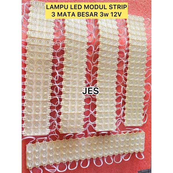 Jual LAMPU LED MODUL STRIP 3 MATA BESAR 3W 12V | Shopee Indonesia