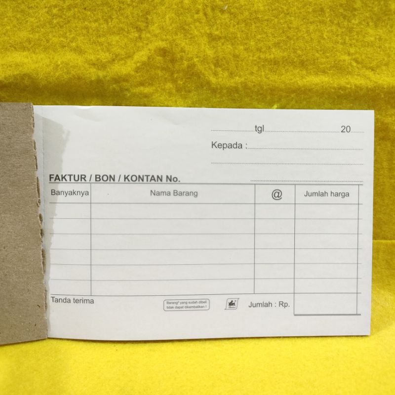 Jual Bon Faktur kecil rangkap 2 STANDARD / Nota Kontan (12 pcs ...