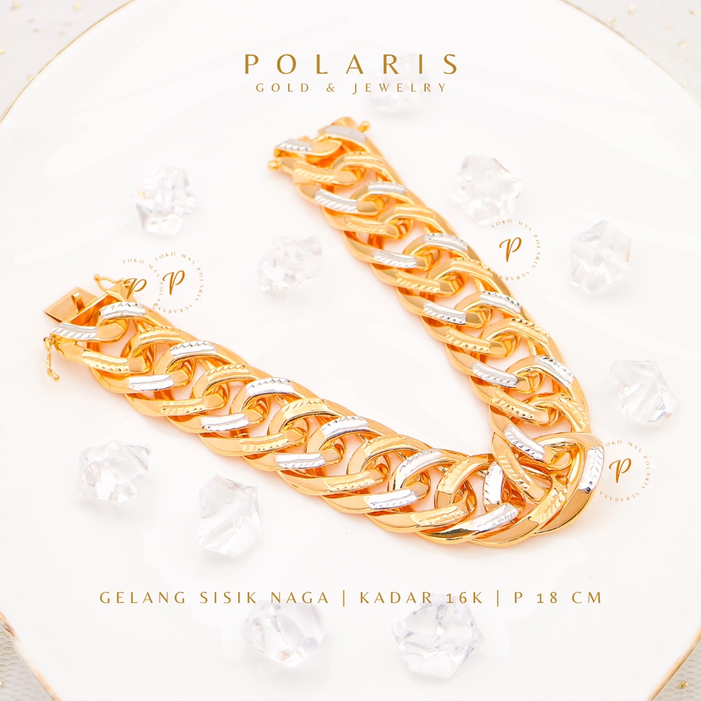 Jual Gelang Sisik Naga Variasi Cukit 2 Warna Perhiasan Emas Kuning ...