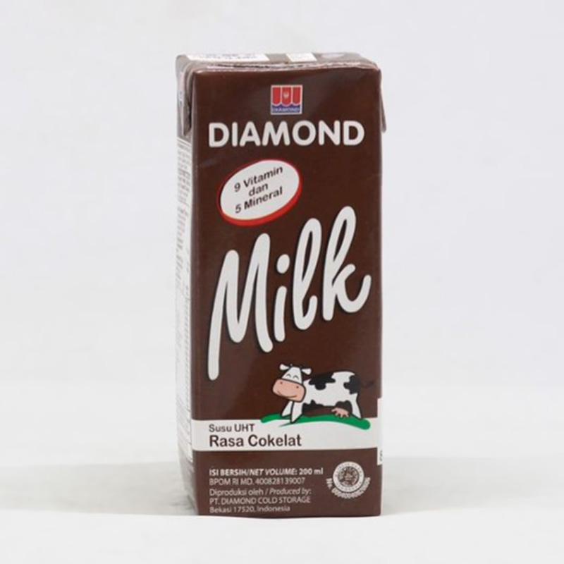 Jual Susu Diamond UHT Coklat Full Cream Strawberry Low fat 200 ml ...