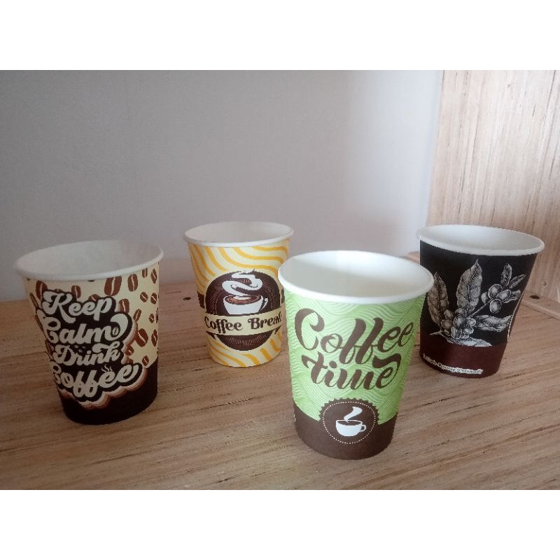 Jual PAPER CUP MOTIF 8 OZ / 6,5 OZ GELAS KERTAS KOPI MERK KIKI TAHAN PANAS (50PCS) | Shopee ...
