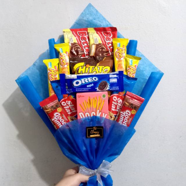 Jual Snack Bouquet Pocky / Bucket Buket Bunga Snack Jajan / Snack Box ...