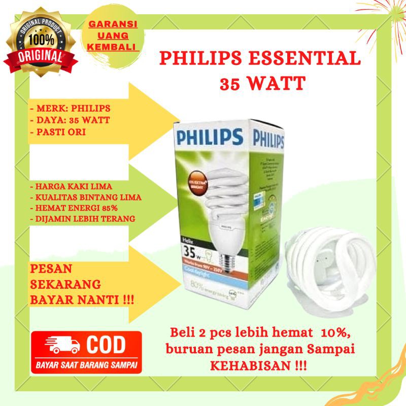 Jual Lampu Philips Helix 35 Watt/ Bohlam Lampu Philips Helix Lampu Hemat energi 35 Watt | Shopee ...