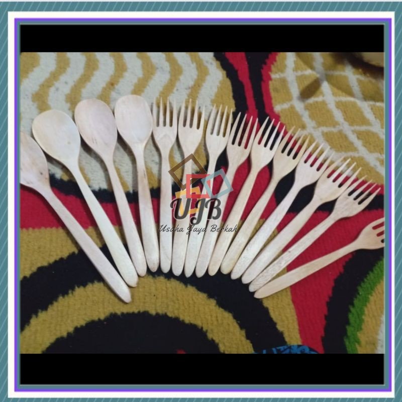 Jual Sendok garpu kayu 1set (sepasang sendok kayu dan garpu kayu 1pcs ...