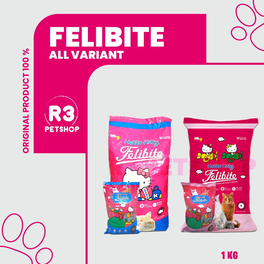 Jual Makanan kucing kering murah Felibite 1kg All variant | Shopee ...