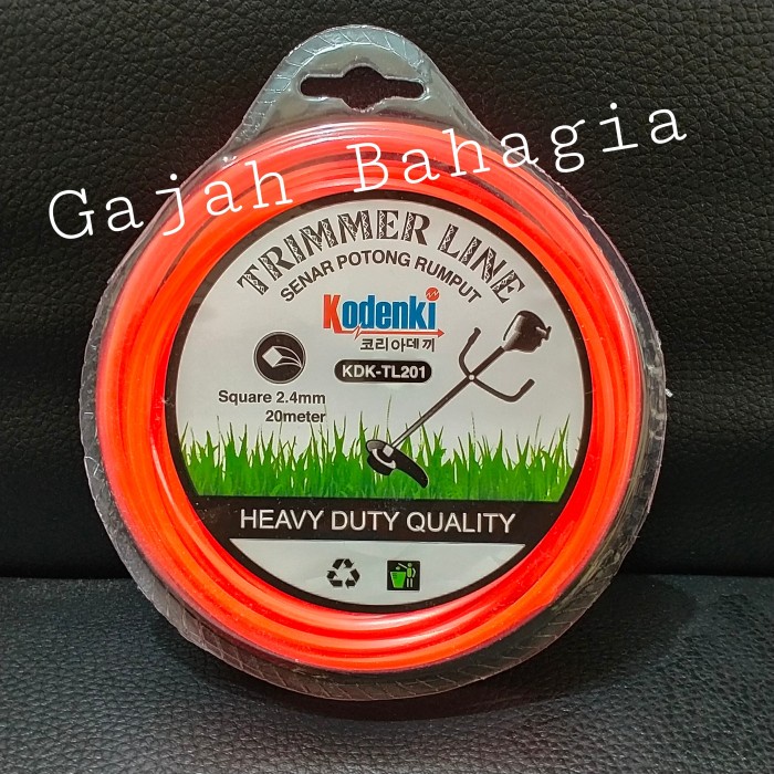 Jual Tali senar mesin potong rumput 20 meter 2,4mm Nylon trimmer line ...