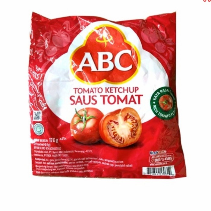 Jual makanan abc saos tomat saset 8gr (22pc) | Shopee Indonesia
