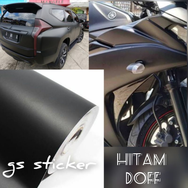 Jual stiker motor hitam doff free packing | Shopee Indonesia