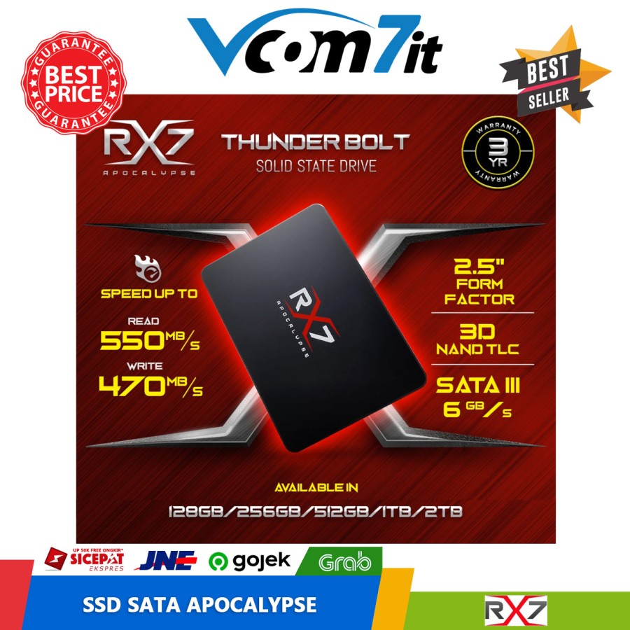 Jual SSD SATA RX7 Apocalypse 128GB 256GB 512GB 1TB Garansi Resmi ...