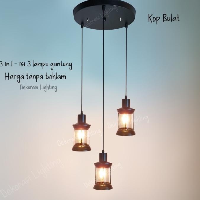 Jual Lampu Gantung Void 3In1 Industrial Minimalis Meja Makan Cafe Kop Bulat Dodienwi | Shopee ...