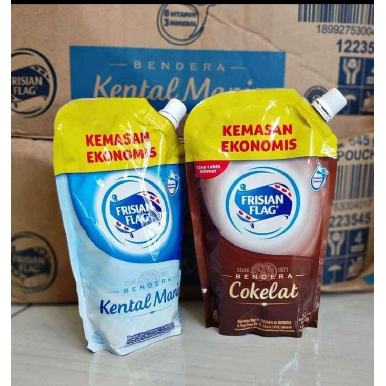 Jual FRISIAN FLAG POUCH 545 GRAM SUSU KENTAL MANIS || INDOMILK KALENG ...