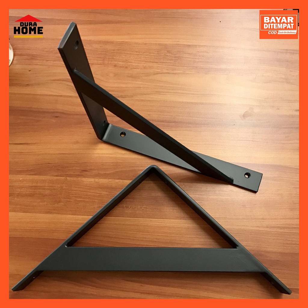 Jual Rak Dinding Braket Ambalan Besi Siku Model A Strip Rak Kayu Harga ...