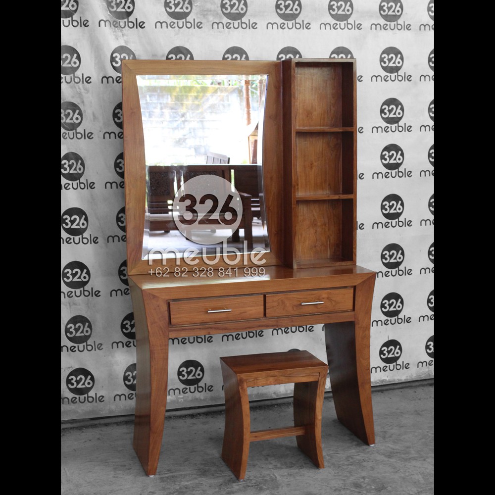 Jual Meja Rias Lengkung Minimalis Jati Mebel Jepara - Tolet Minimalis Jati | Shopee Indonesia