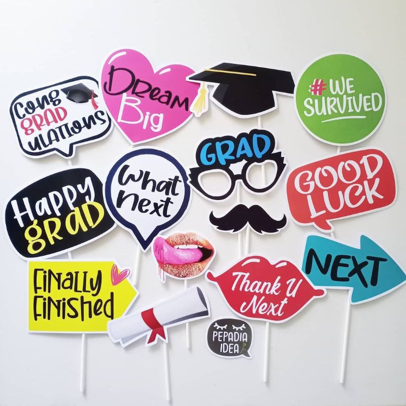 Jual HAPPY MINI GRADUATION FUN PROPS PHOTOBOOTH AKSESORIS WISUDA ...