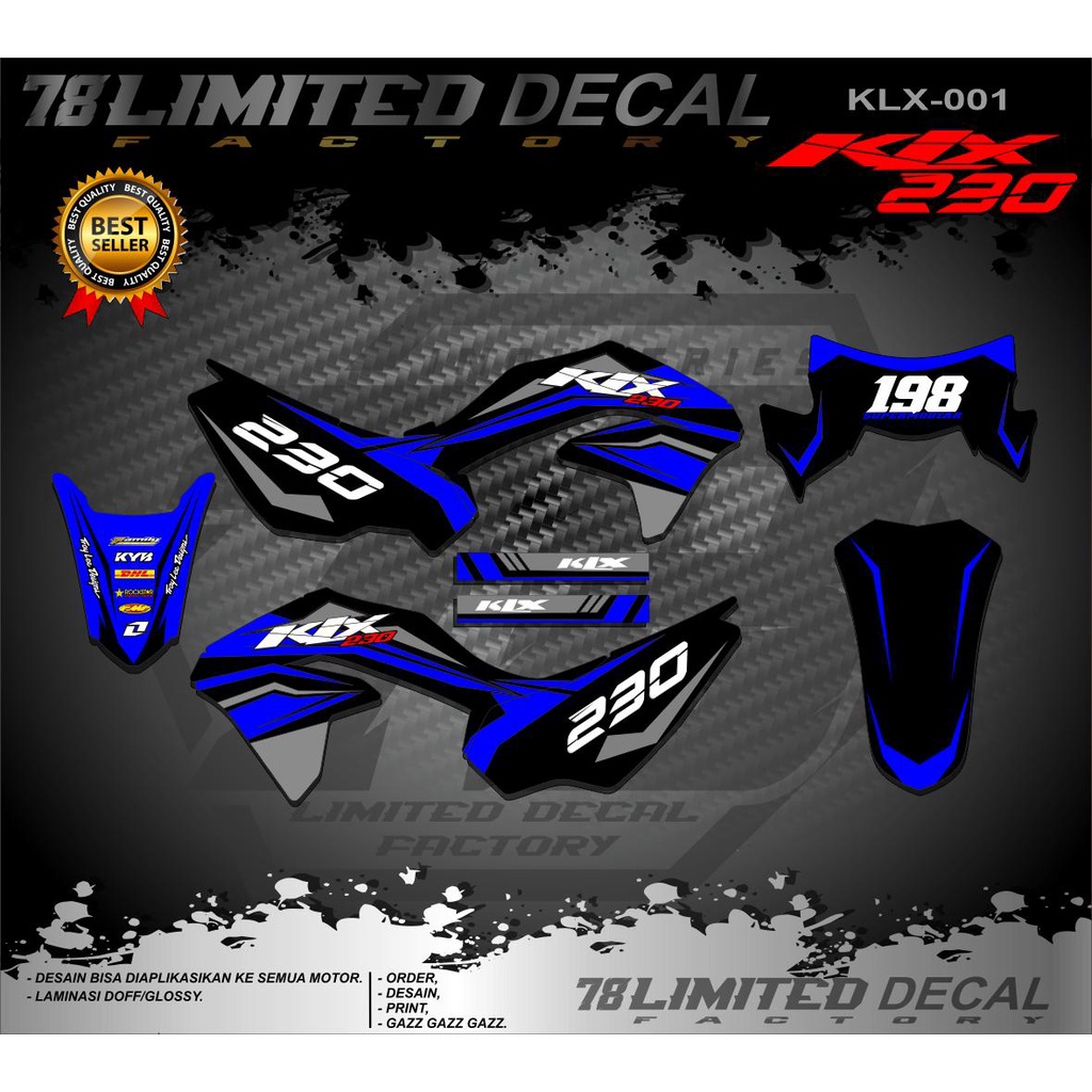 Jual Decal KLX 230 Full Body, Stiker Dekal KLX 230 Full Body (Kode 001 ...