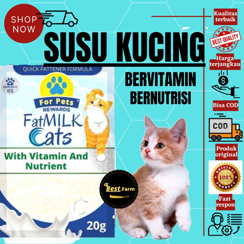 Jual SUSU KUCING - susu kitten minuman kucing vitamin kucing penggemuk kucing 20 gram best farm ...