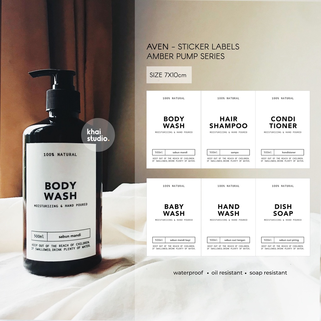 Jual AVEN - Label Sticker Botol sabun / Label Sticker Bottle Pump ...