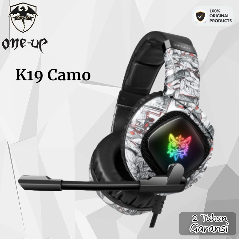 Jual ONIKUMA K19 Camouflage putih Gaming Headset PS4 PC Gamer Stereo ...