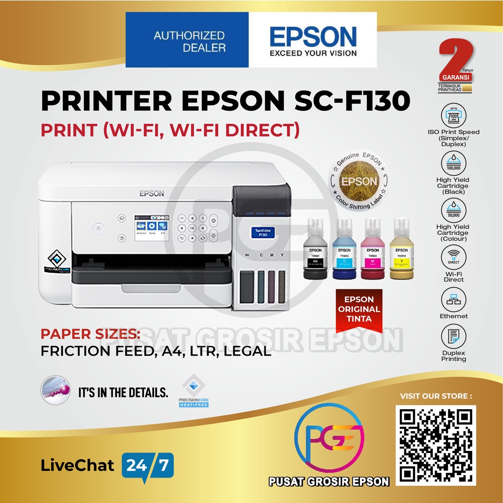 Jual PRINTER EPSON SURE COLOR SC-F130 SCF130 SC F130 DYESUBLIMATION ...