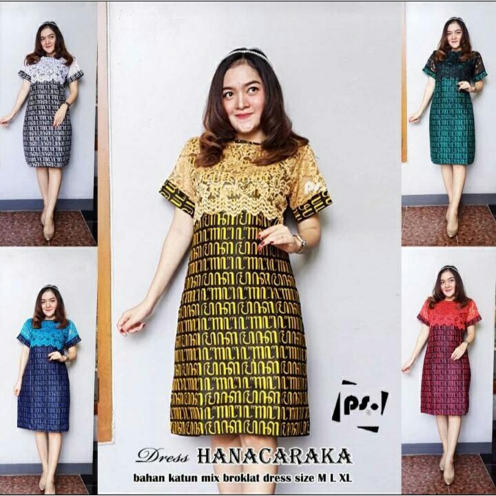 Jual Batik Solo Dress Hanacaraka | Shopee Indonesia