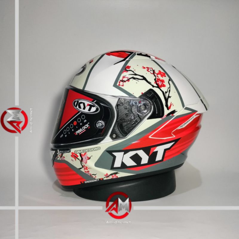 Jual KYT NFR XAVI SAKURA FLAT VISOR DOUBLE VISOR KYT HELM NFR MOTIF ...