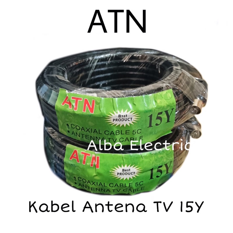 Jual Kabel Antena TV RG 6 20 Yard ATN Antenna TV Cable Coaxial + Jack ...