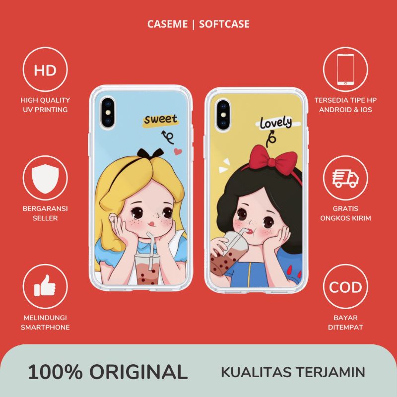 Jual Custom Case Snow White & Alice All Type Hp Softcase Anticrack Lucu ...