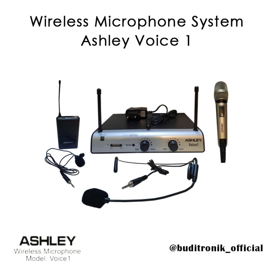 Jual Mic Microphone Wireless Ashley Voice 1 Pegang Dan Jepit (PJH ...