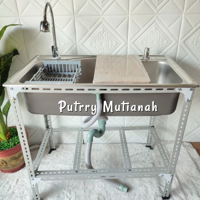 Jual T.Lillie - Set Wastafel Cuci Piring Uk 86 X 48 Cm Kran Sus 304 ...