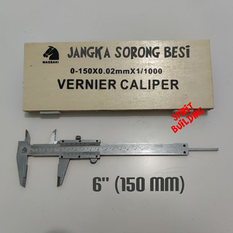 Jual SKETMAT SIGMAT BESI 6" (150 MM) JANGKA SORONG BESI VERNIER CALIPER MASSAKI | Shopee Indonesia