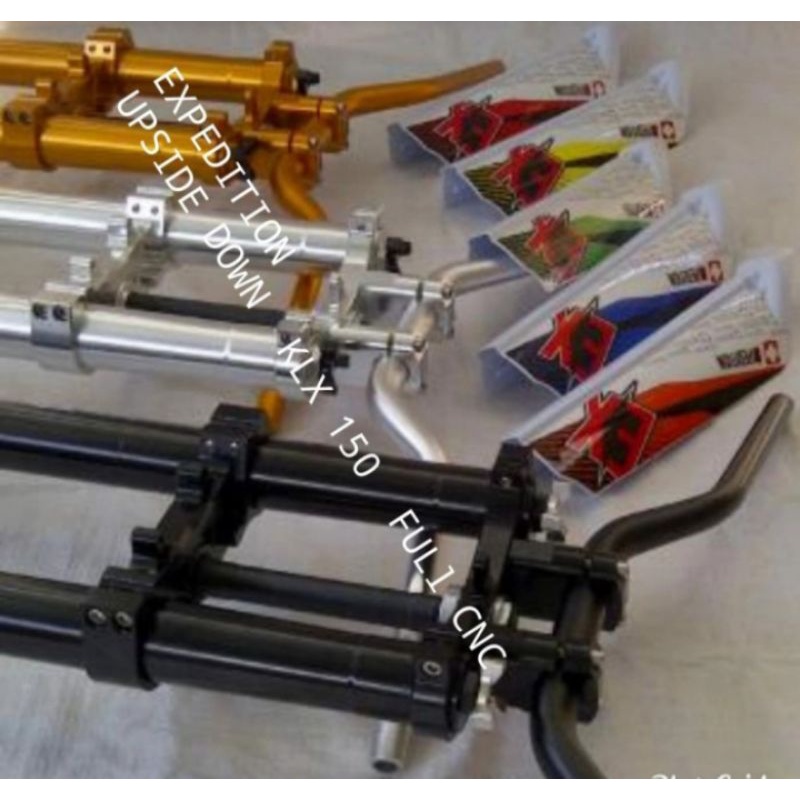 Jual upside down depan merek expedition Kawasaki KLX 150 full cnc plus cover shock | Shopee ...