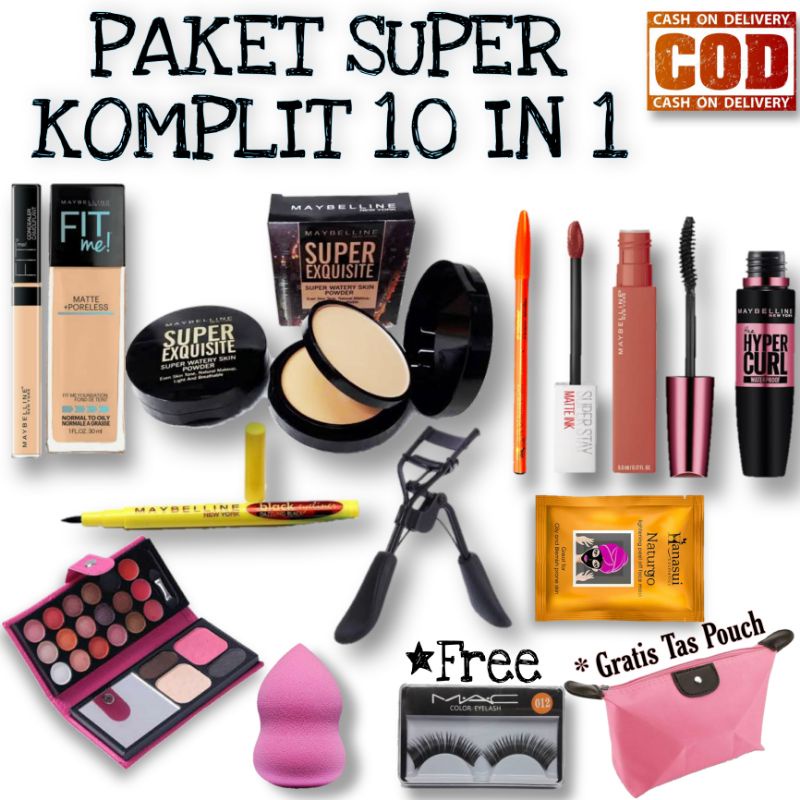 Jual Paket Kosmetik Hemat 10 In 1 Lengkap / Make Up Set / Paket ...