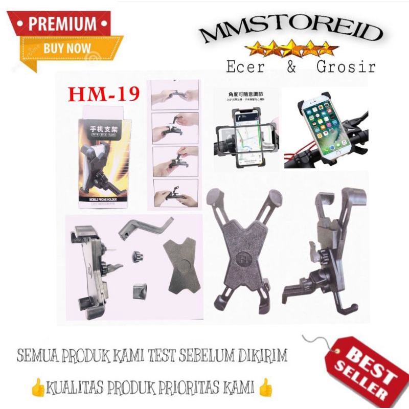 Jual MM - Holder spion motor HM 19 holder hp motor universal spion ...