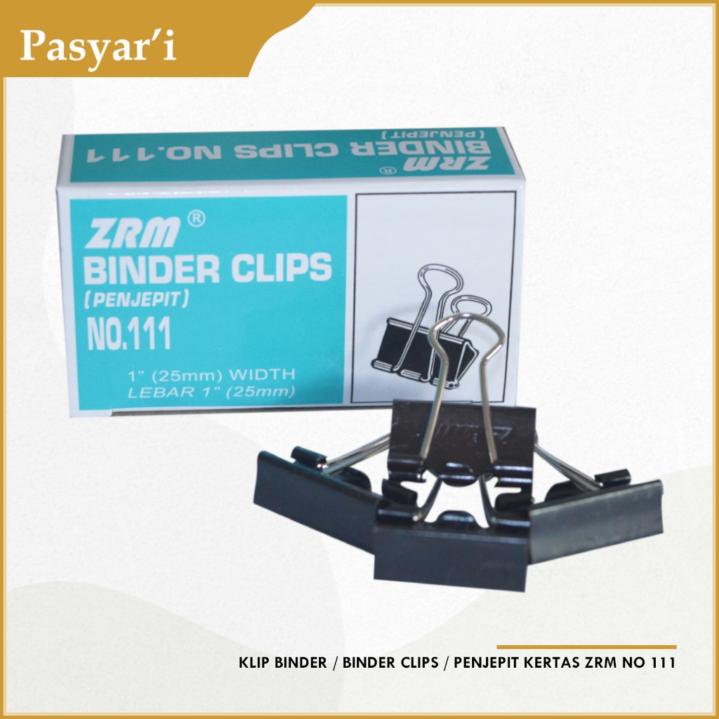 Jual Klip Binder / Binder Clips / Penjepit Kertas ZRM no 111 / per 12 ...