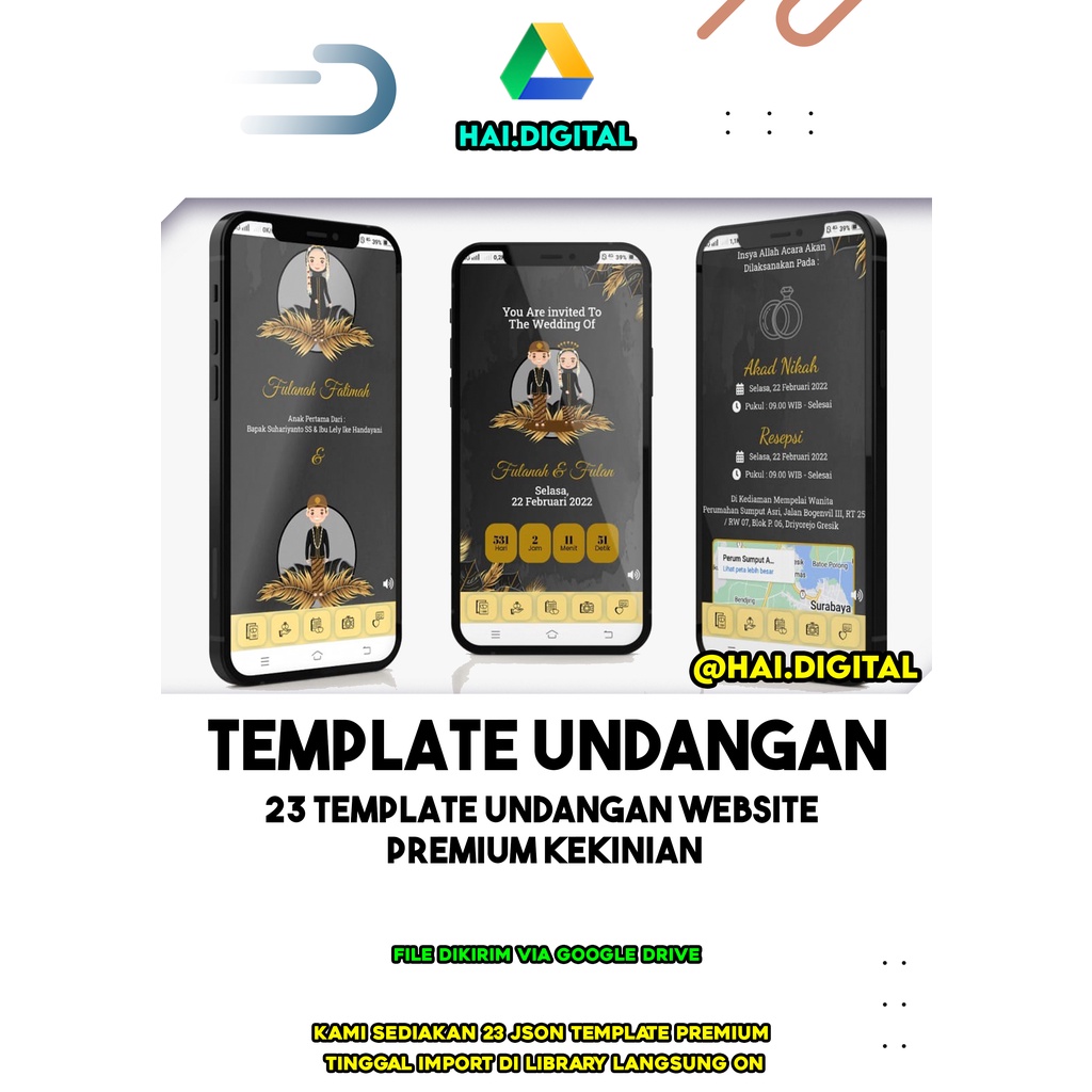 Jual TEMPLATE UNDANGAN WEBSITE PREMIUM KEKINIAN 23 TEMPLATE SIAP PAKAI ...