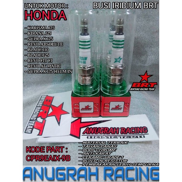 Jual BUSI RACING BRT IRIDIUM CPR9EAIX-9B SUPRA X 125 KARISMA KIRANA REVO ABSOLUTE BLADE 110 125 ...