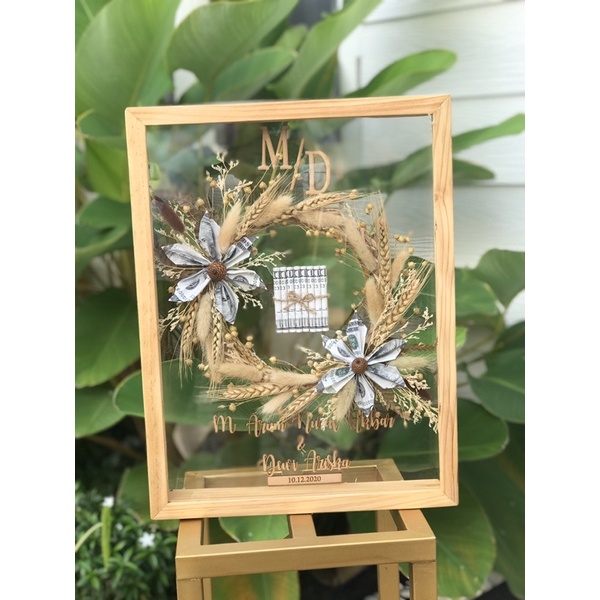 Jual mahar rustic gandum transparan frame kayu | Shopee Indonesia