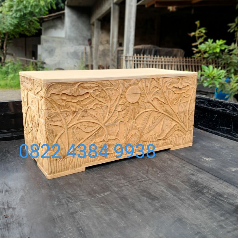 Jual meja tamu antik model peti ukiran coffee table kotak murah ...