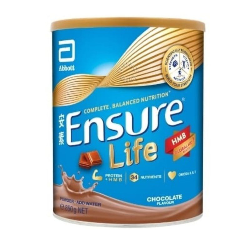 Jual Ensure Life Chocolate 850g | Shopee Indonesia