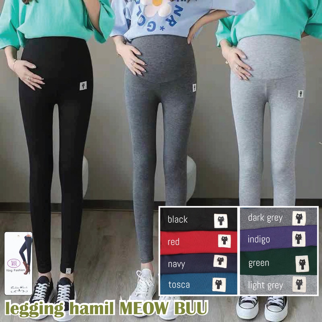 Jual Legging Hamil MEOW BUU / celana hamil jumbo fit to 3L. Pinggang Melar dari 80cm ampe 130cm ...