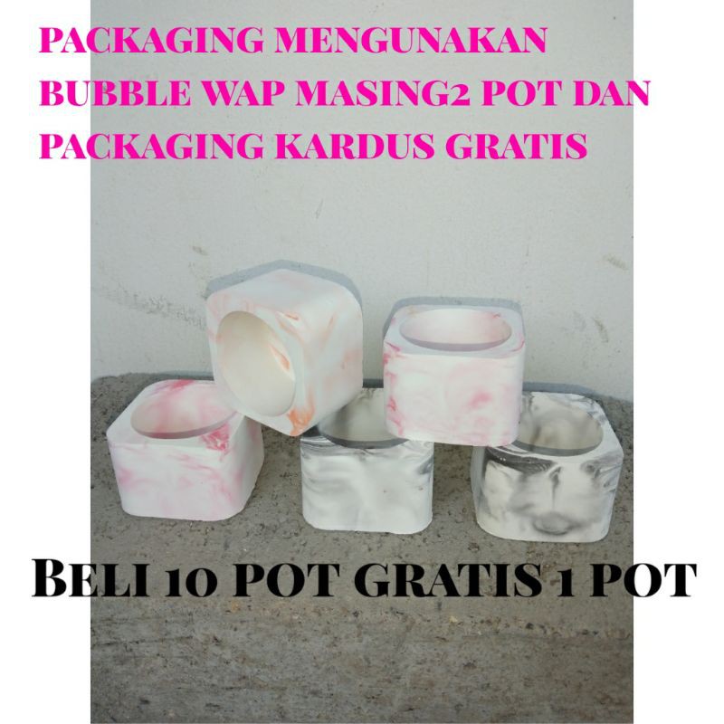 Jual pot minimalis poligonal marble | Shopee Indonesia